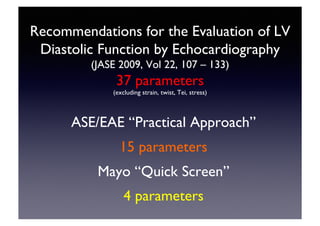 Echocardiographic Evaluation of LV Diastolic Function | PDF