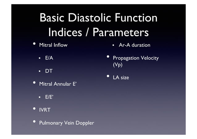 Echocardiographic Evaluation of LV Diastolic Function | PDF