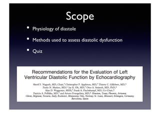 Echocardiographic Evaluation of LV Diastolic Function | PDF