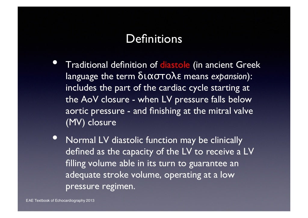 Echocardiographic Evaluation Of Lv Diastolic Function