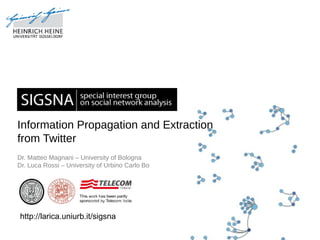 Twitter information extraction and propagation: an interdisciplinary ...