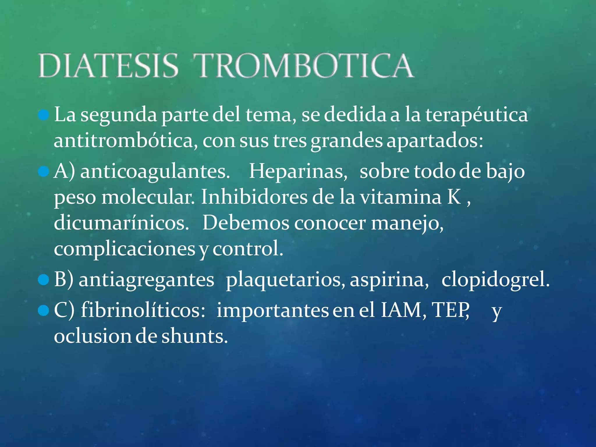 Diatesis Trombotica.pptx | Descarga Gratuita