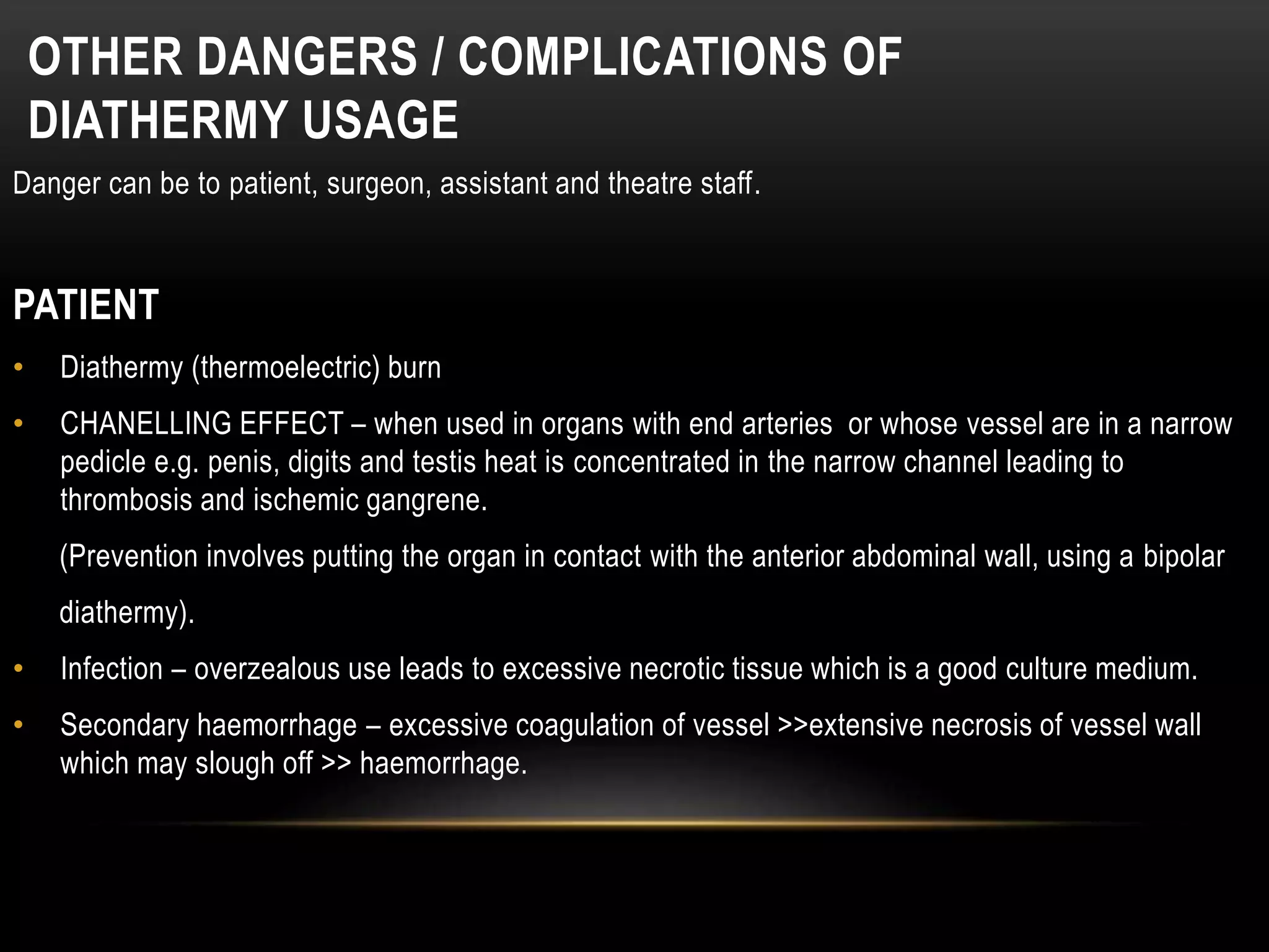 Diathermy and fire hazard in operating theatre | PPTX