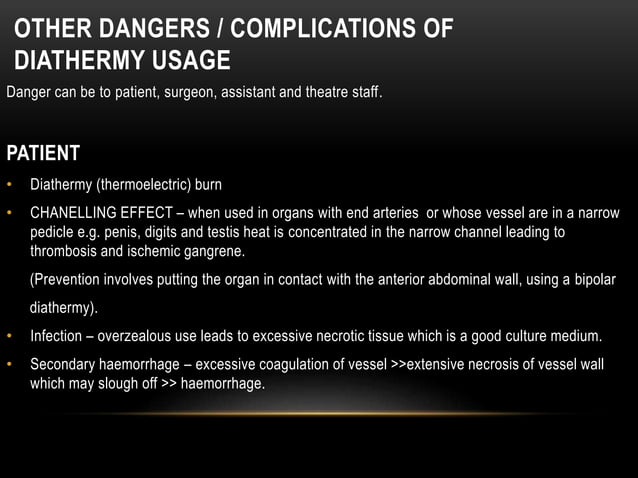 Diathermy and fire hazard in operating theatre | PPTX | First Aid ...