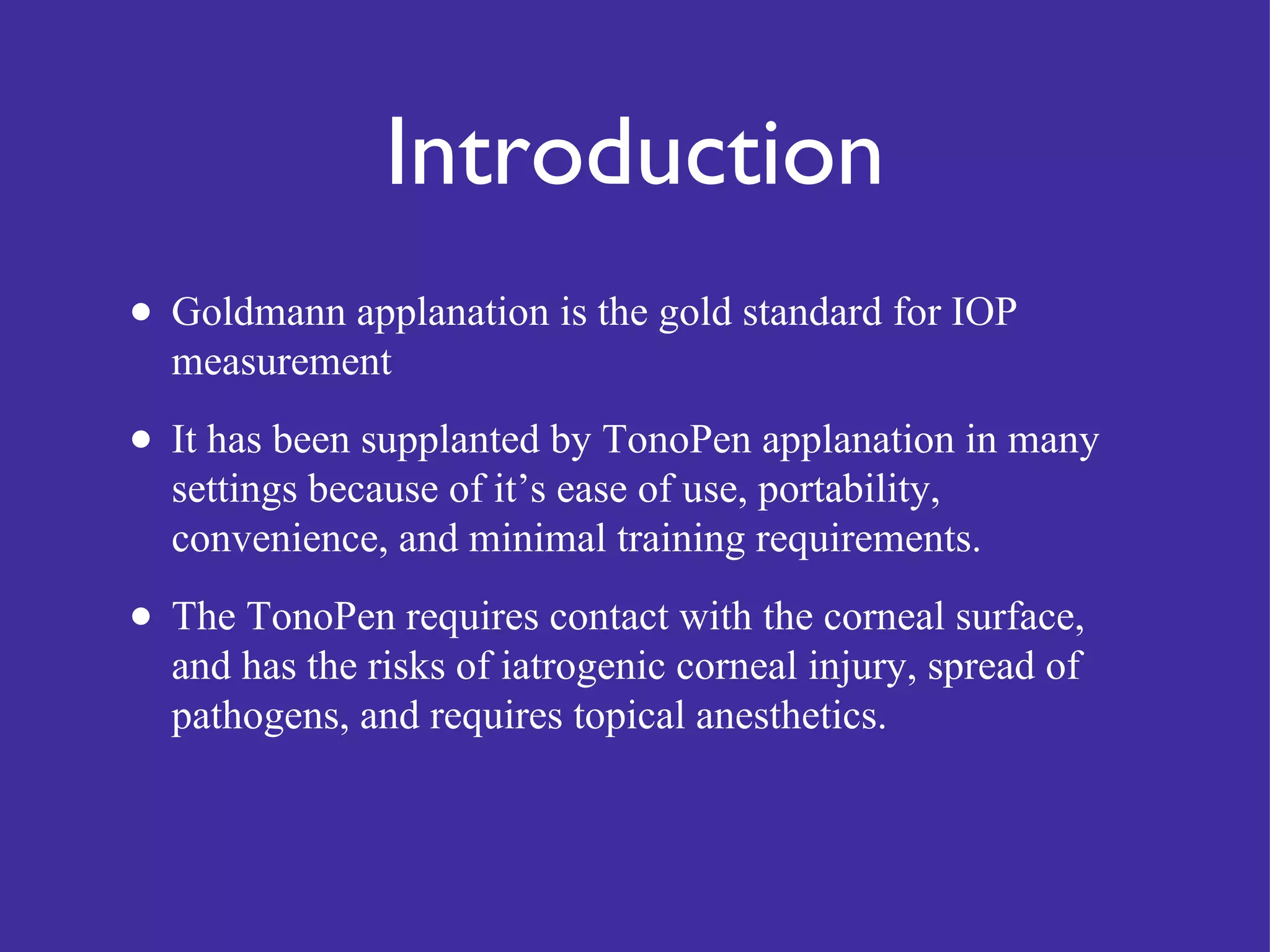 Glaucoma Test: Eye Pressure Diaton tonometer vs. Tono pen applanation ...