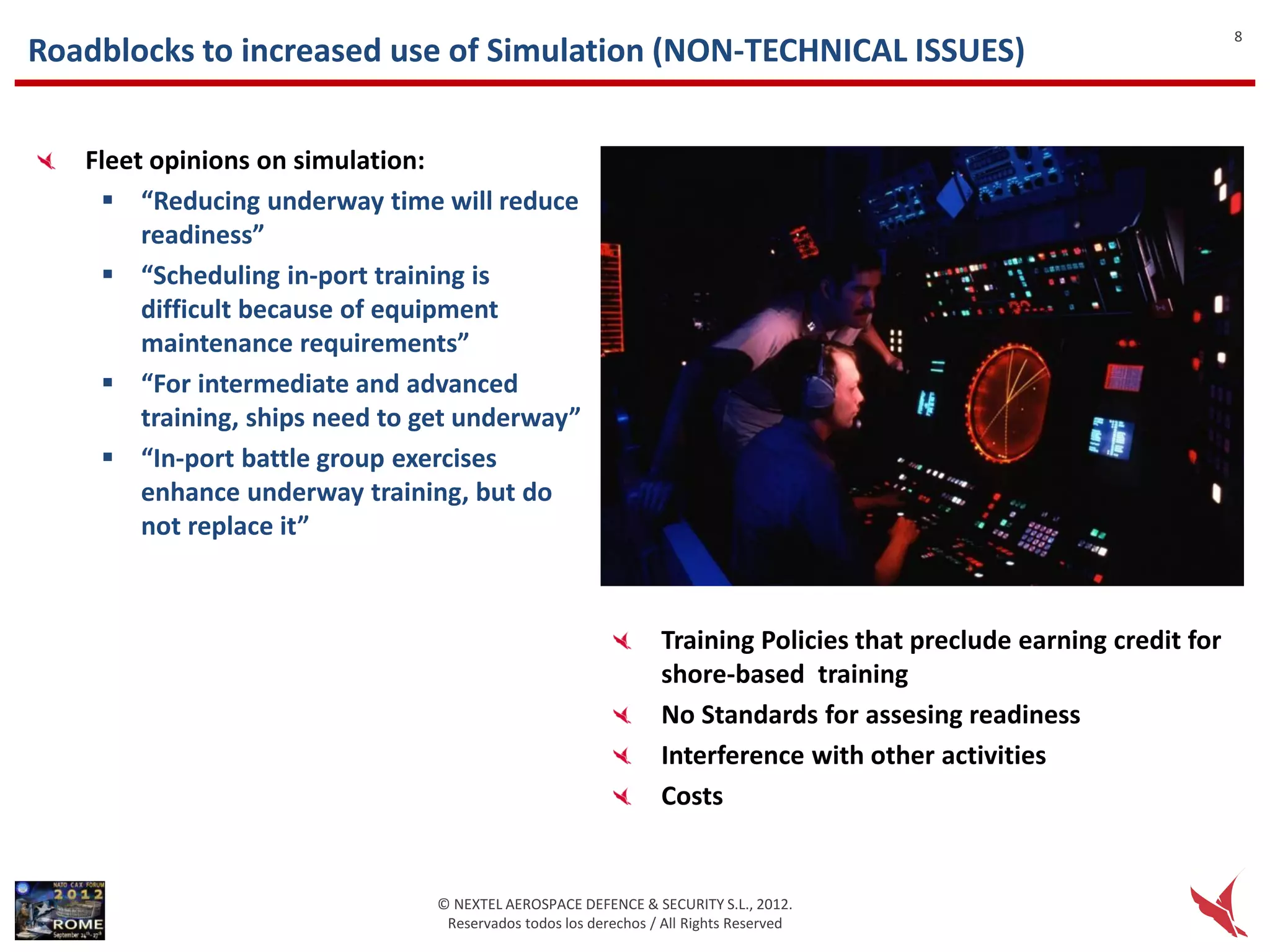 Innovating in simulation architectures for Naval Warfare Training ...