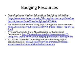 Developing a Digital Badge Roadmap | PPT