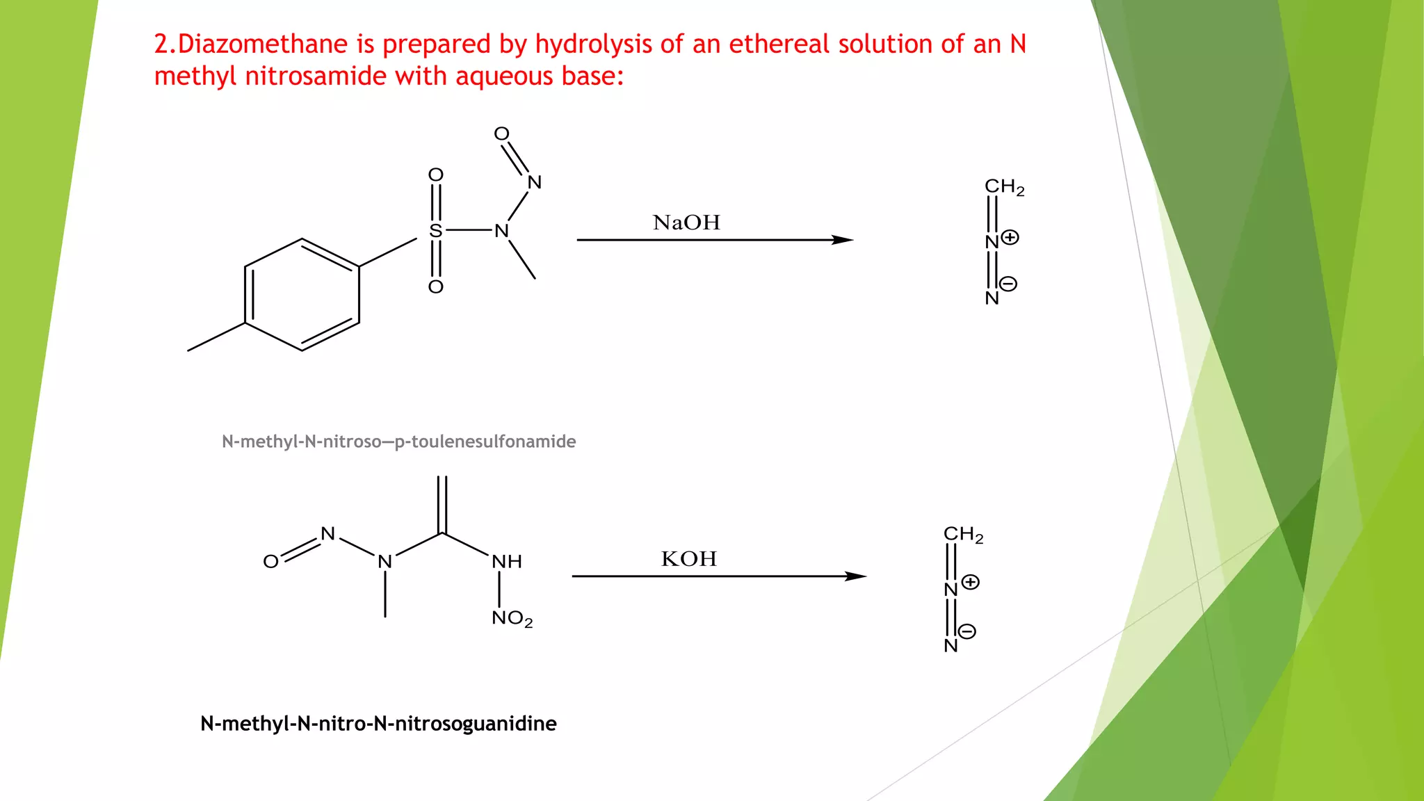 Synthetic Reagents And Its Application Diazomethane Pptx
