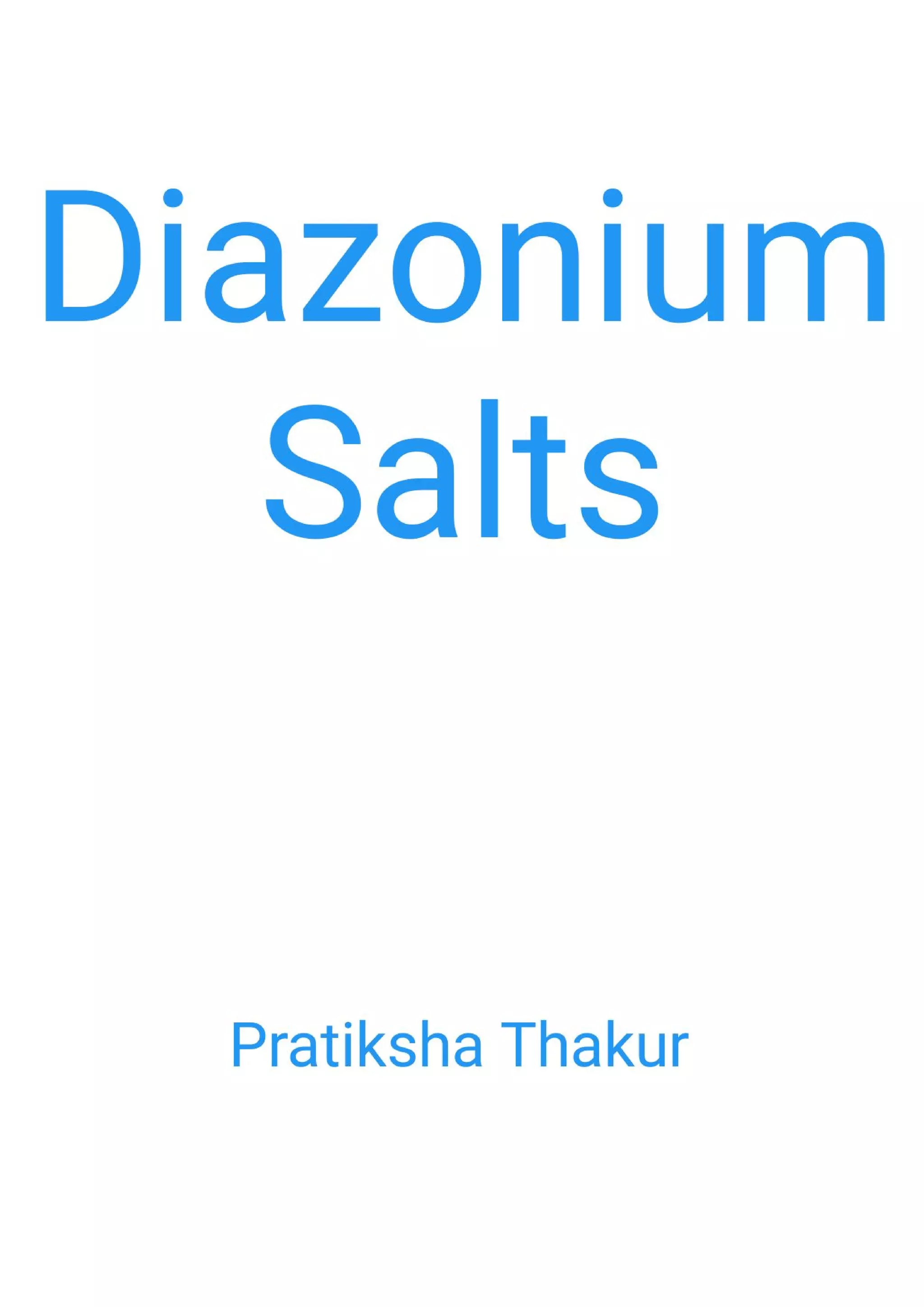 Diazonium Salts | PDF