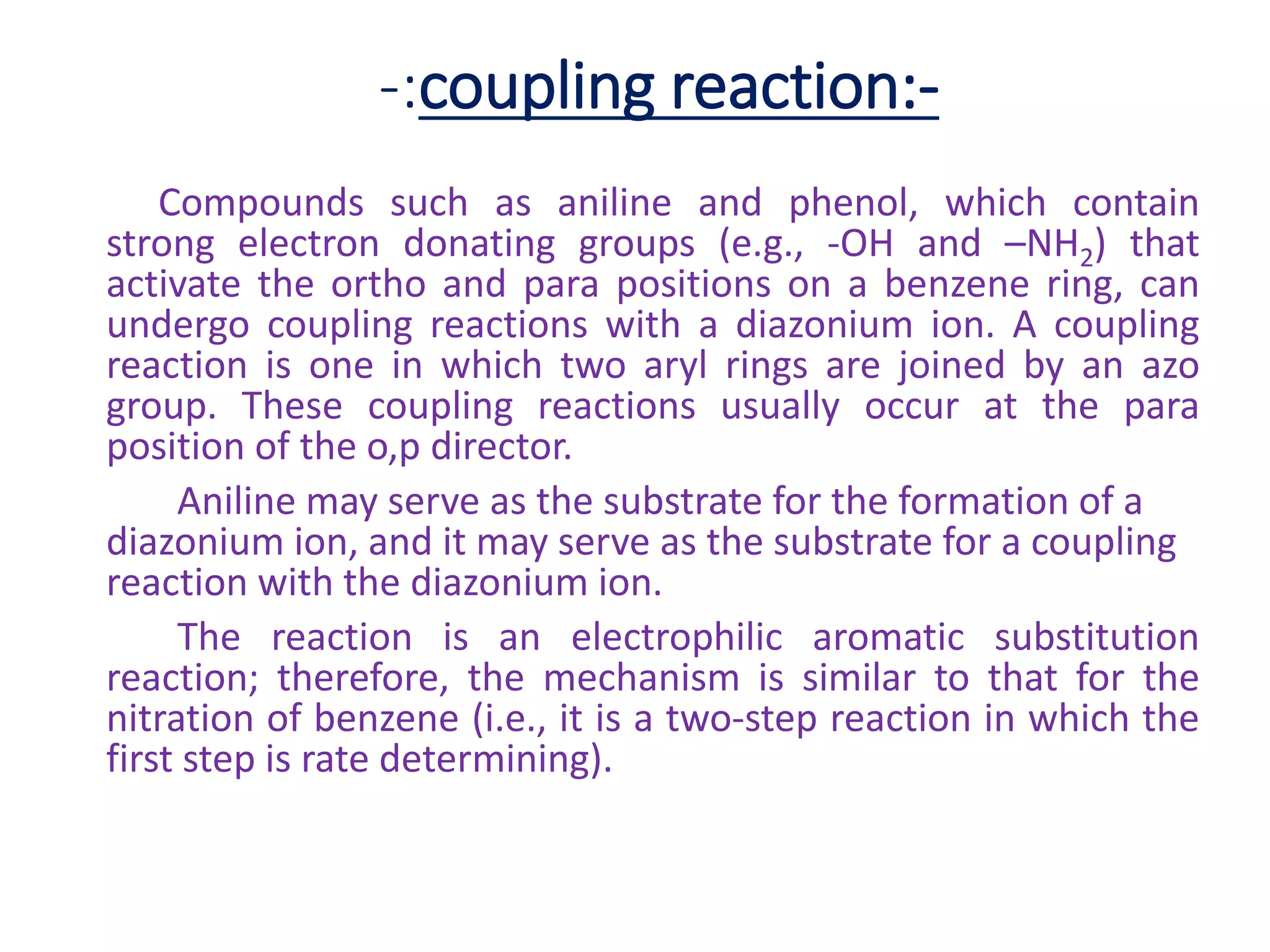 Diazotisation and coupling reaction | PPTX