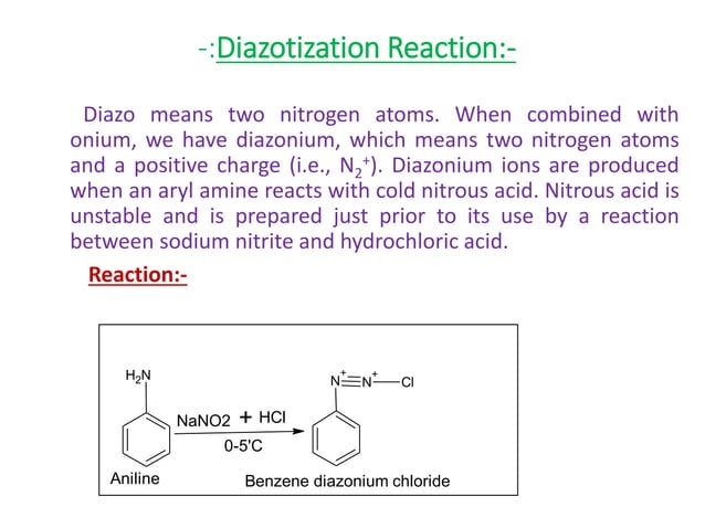 Diazotisation and coupling reaction | PPTX | Chemistry | Science
