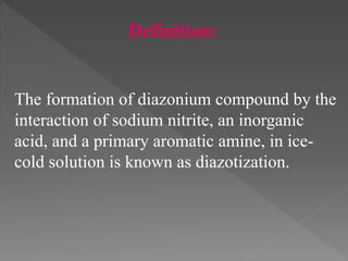 Diazotization TITRATION FOR PG NOTES VERY USEFUL | PPTX