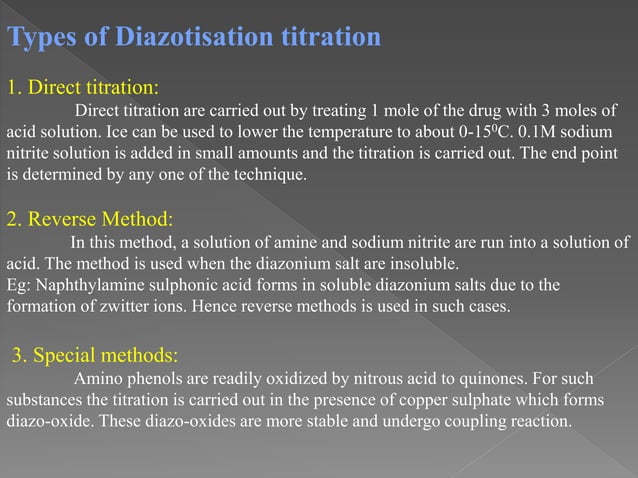 Diazotization TITRATION FOR PG NOTES VERY USEFUL | PPTX