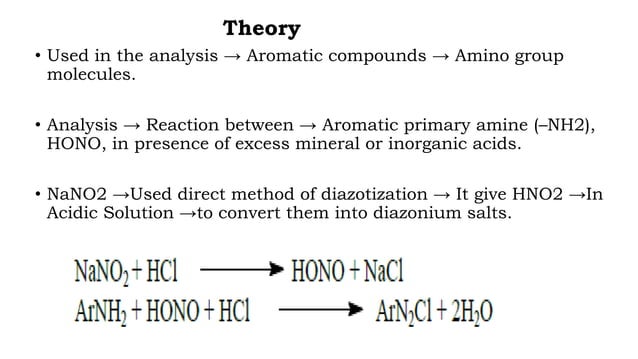 DIAZOTIZATION REACTION..pptx | Chemistry | Science
