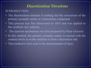 Diazotization titrations | PPTX