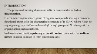 Diazotization titrtions | PPTX
