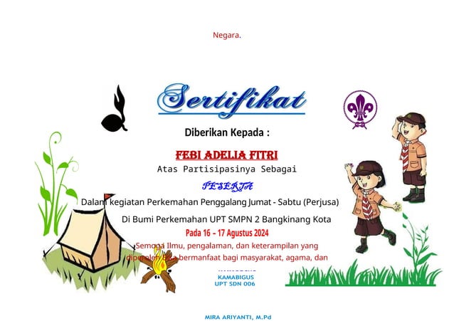 sertifikat perkemahan jumat sabtu SD.docx