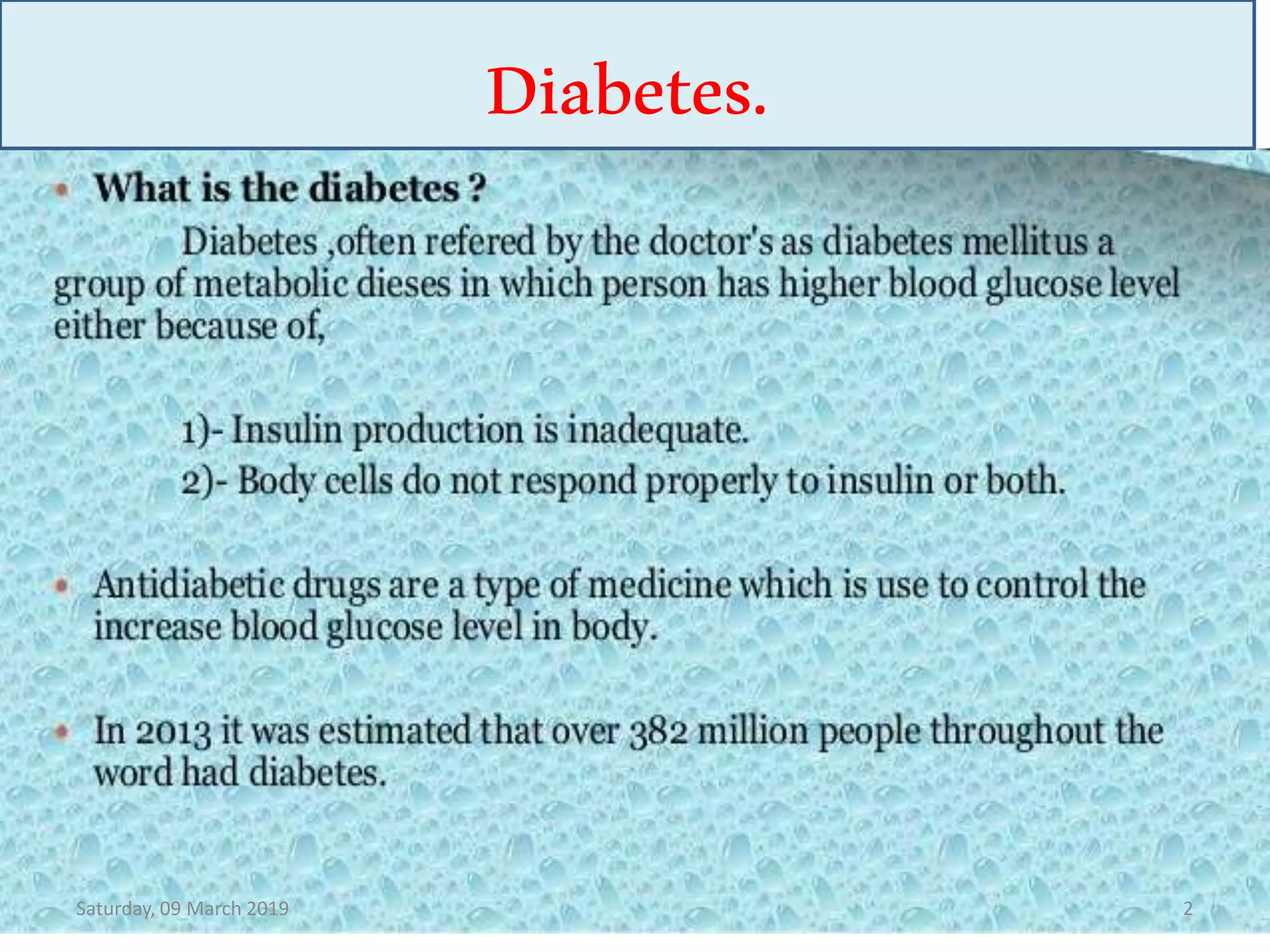 A review on medicinal plants with Antidiabetic activity. | PPTX