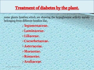 A review on medicinal plants with Antidiabetic activity. | PPTX