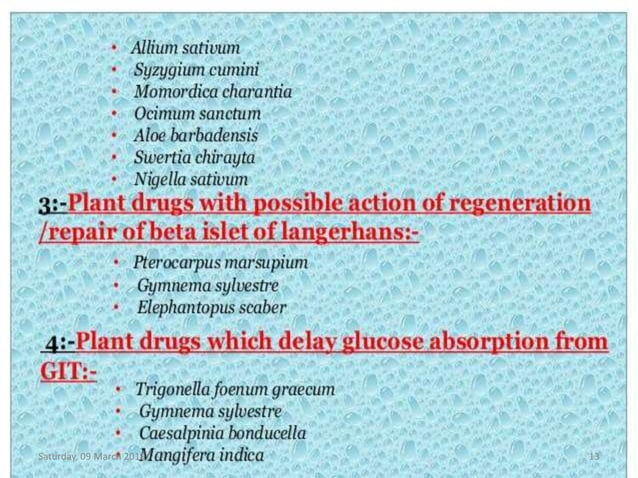 A review on medicinal plants with Antidiabetic activity. | PPTX ...