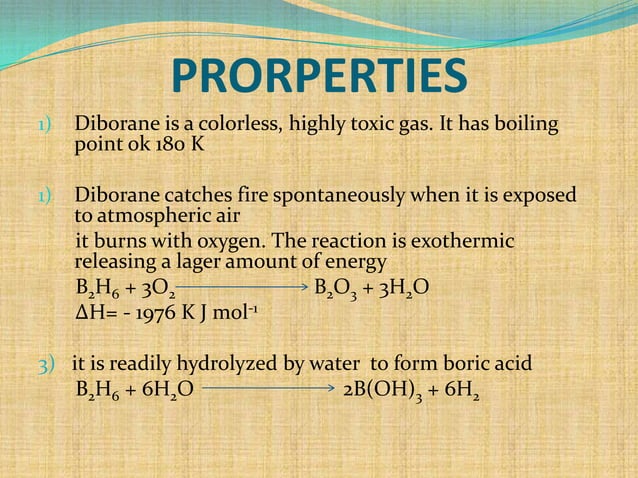 Diborane | PPTX | Chemistry | Science