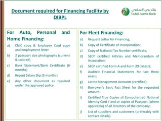Dubai Islamic Consumer Finance Products | PDF