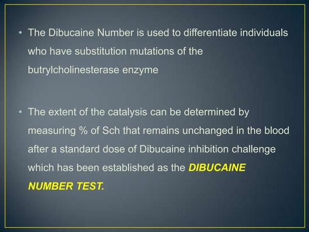 Dibucaine number | PPTX | Lung and Respiratory Health | Diseases and ...