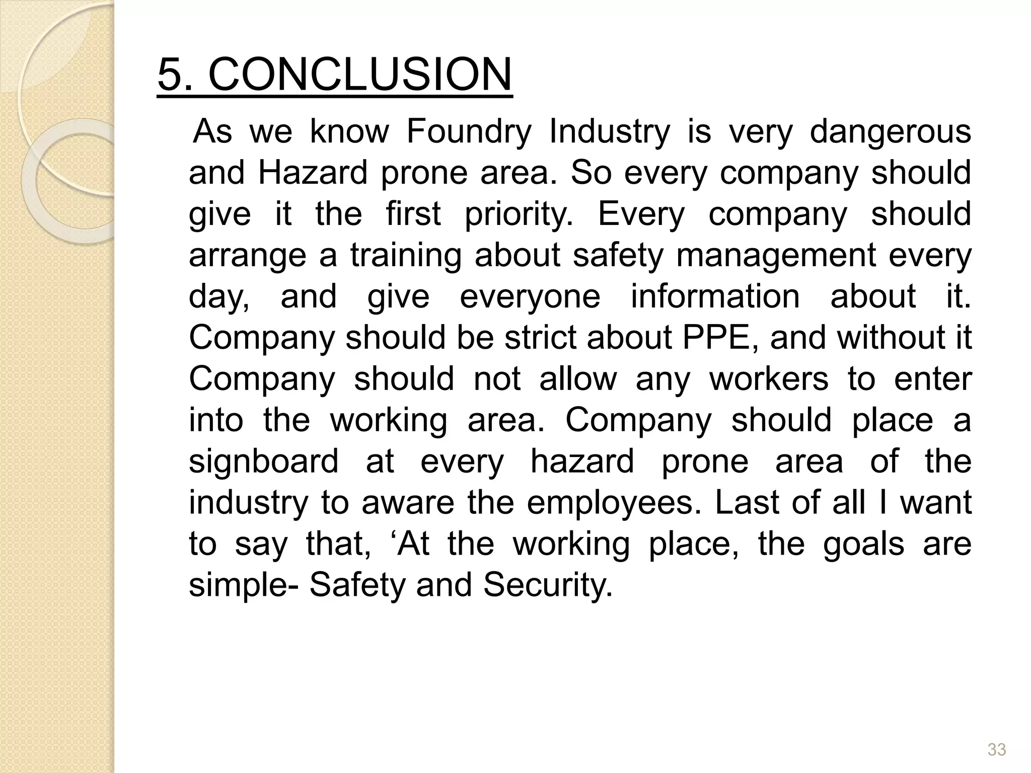 Safety Action Guide for Foundry Industry | PPTX