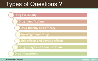 Drug information center (DIC) | PPTX
