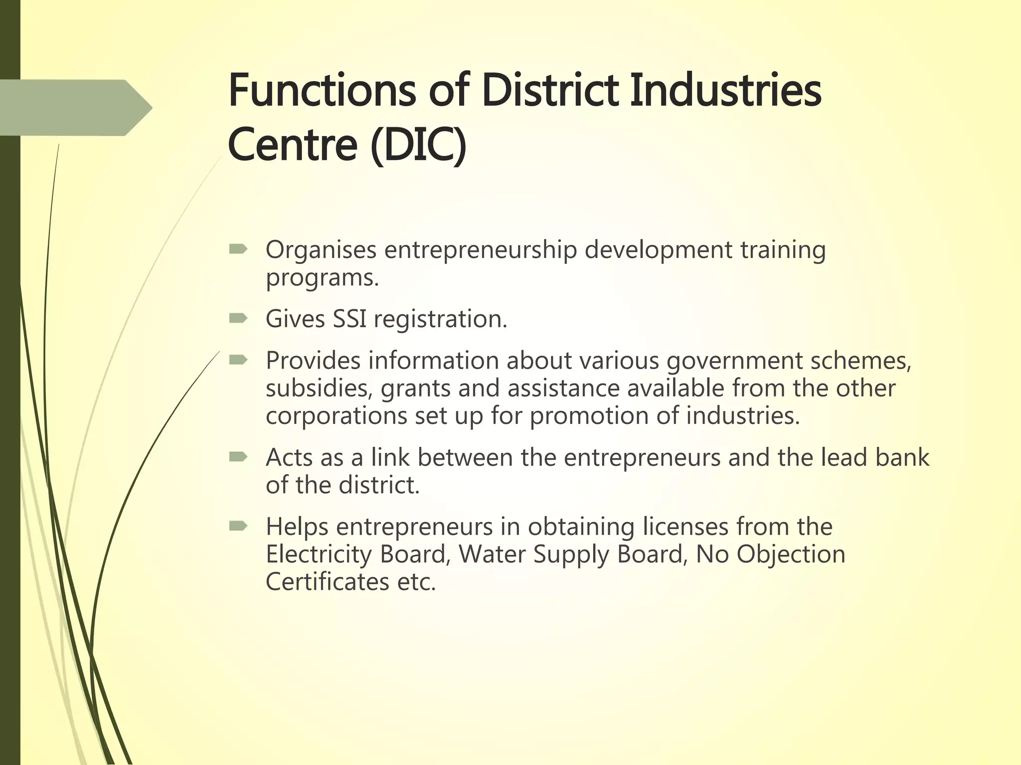 The 'District Industries Centre' (DICs) | PPTX