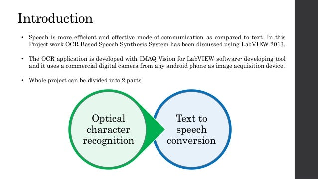 OCR speech using Labview OCR speech using Labview