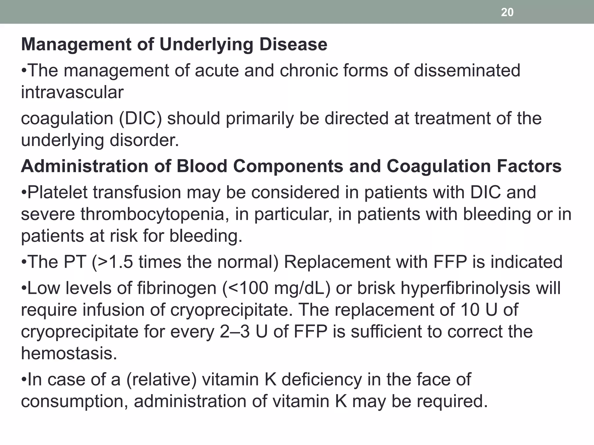 Disseminated Intravascular Coagulation | PPTX | Blood Disorders | Diseases and Conditions