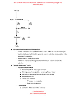 DIC disseminated intravascular coagulation | PDF | Blood Disorders ...