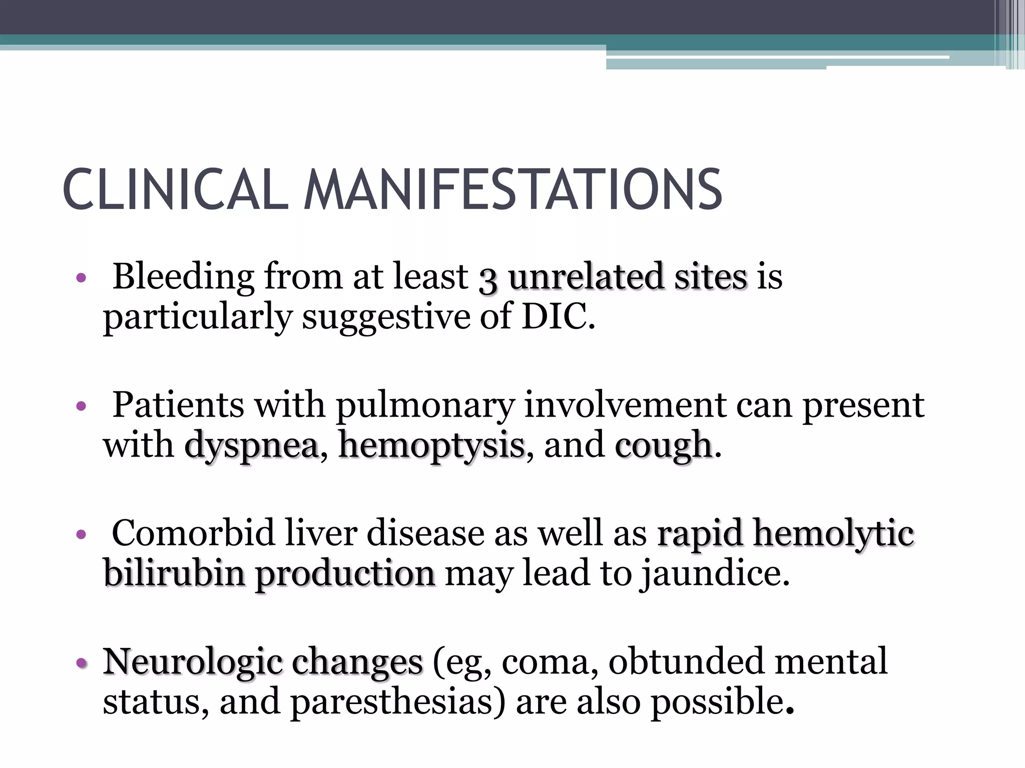 DISSEMINATED INTRAVASCULAR COAGULATION | PPTX | Blood Disorders ...