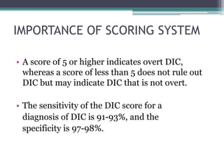 DISSEMINATED INTRAVASCULAR COAGULATION | PPTX