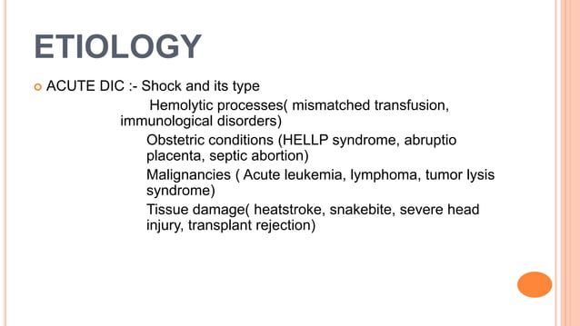Dic- disseminated intravascular coagulation | PPTX | Blood Disorders ...