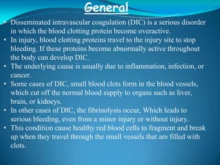 Disseminated intravascular coagulation | PPTX | Blood Disorders ...