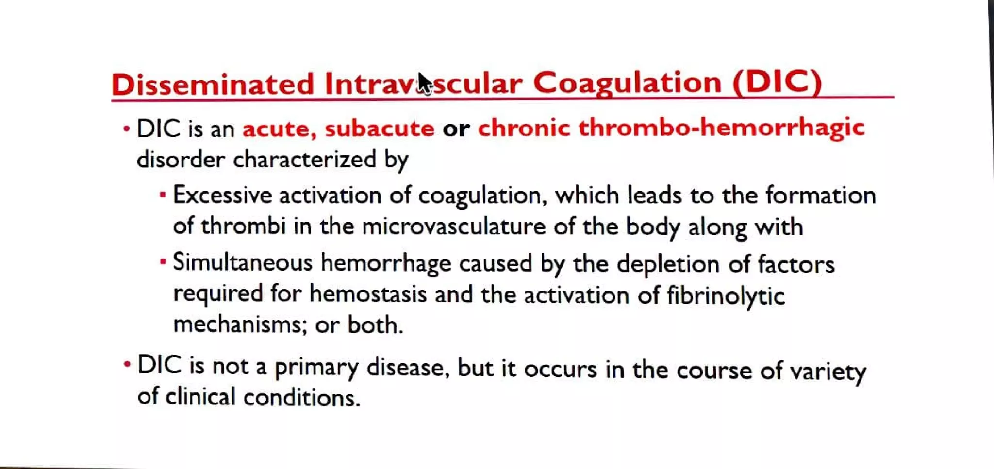 Dic and vitamin k deficiency pathology | PPT