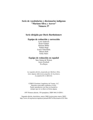 Diccionario zapoteco | PDF