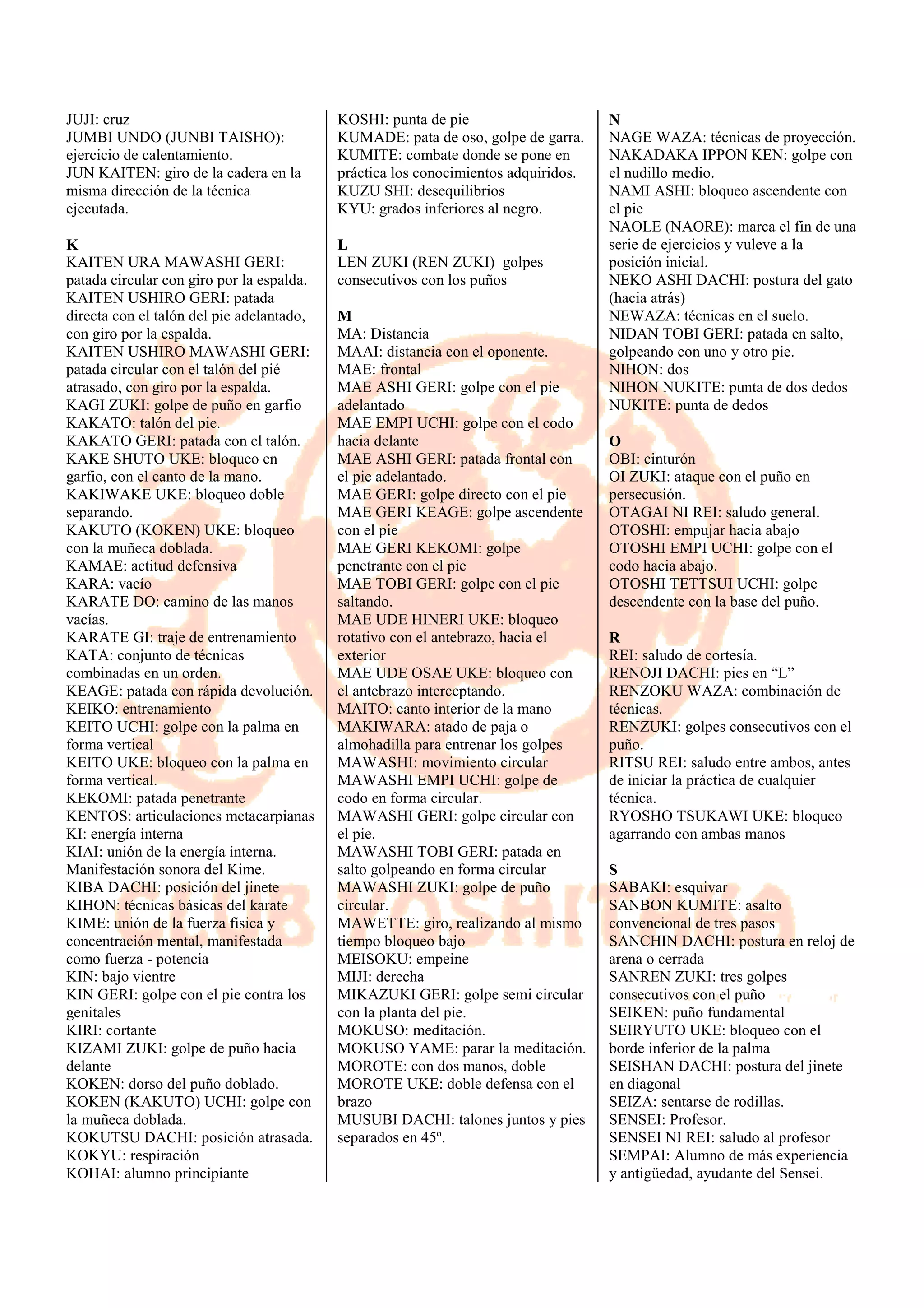 Diccionario karatedo shotokan | PDF