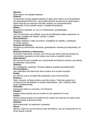 Diccionario musical | DOCX | Musicals | Genres