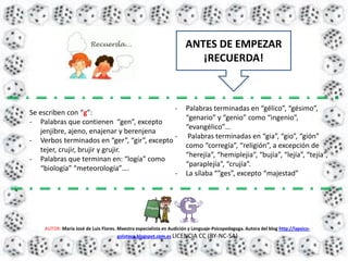 Diccionario visual ortográfico g j | PDF