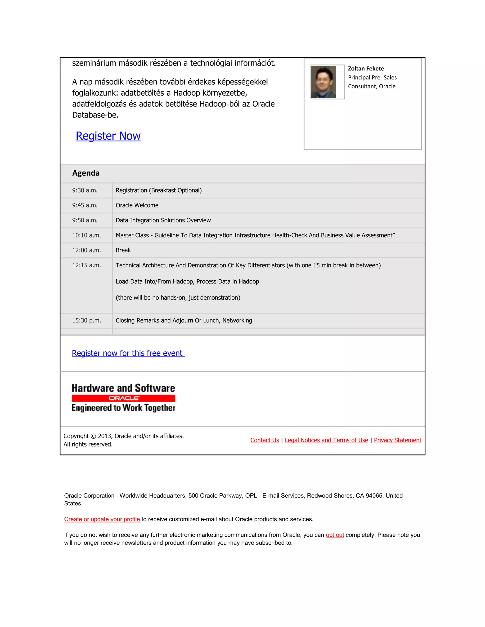 "Building Data Integration Competency Center MasterClass" in Hungary 3. ...