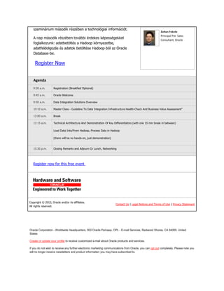 "Building Data Integration Competency Center MasterClass" in Hungary 3. ...