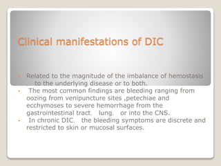 Dic & coagulation tests | PPTX
