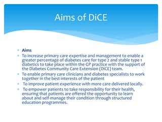 DiCE model nikki taylor (Diabetes Community Extension Teams) | PPTX