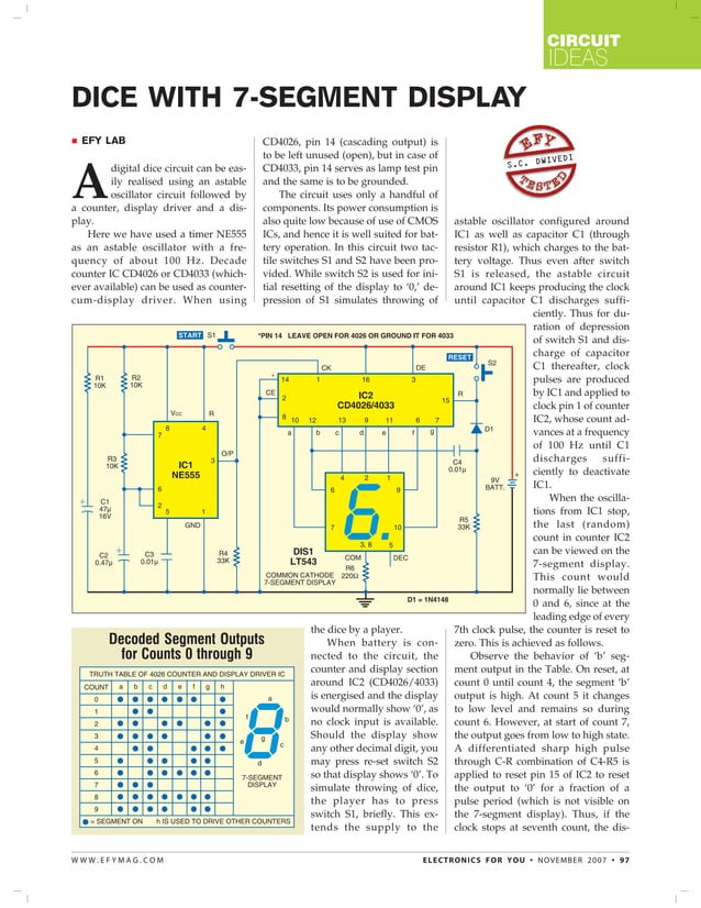 Dice with 7 segment display | PDF