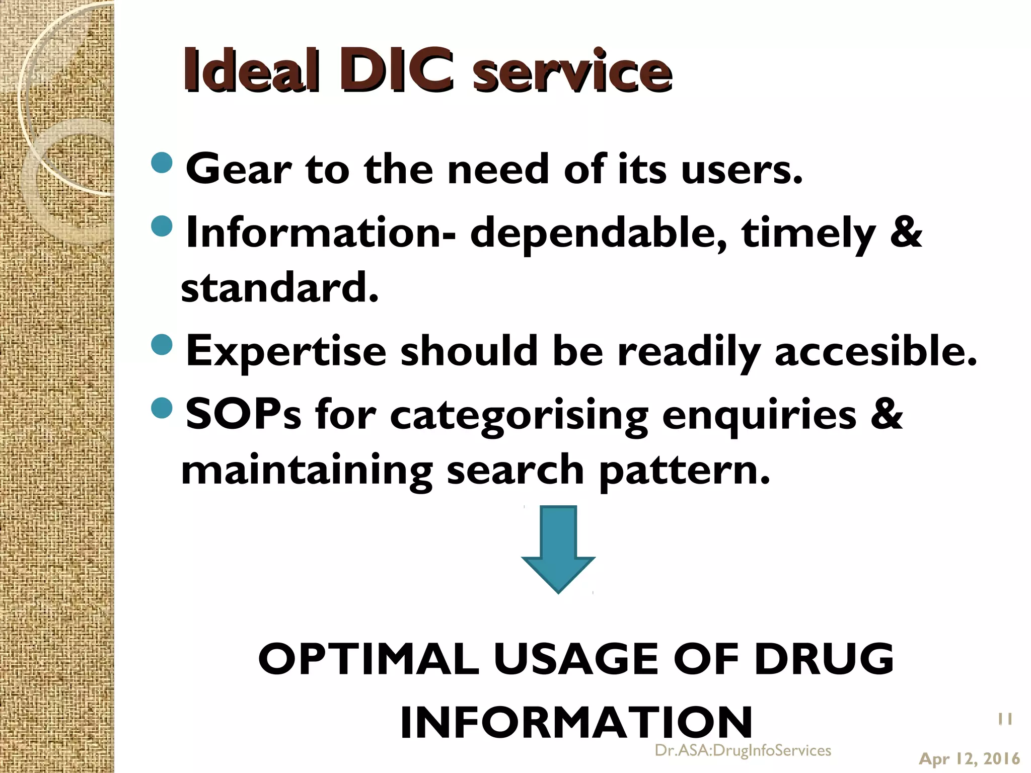 Drug Information Services | PPT