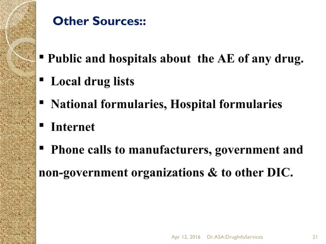 Drug Information Services | PPT