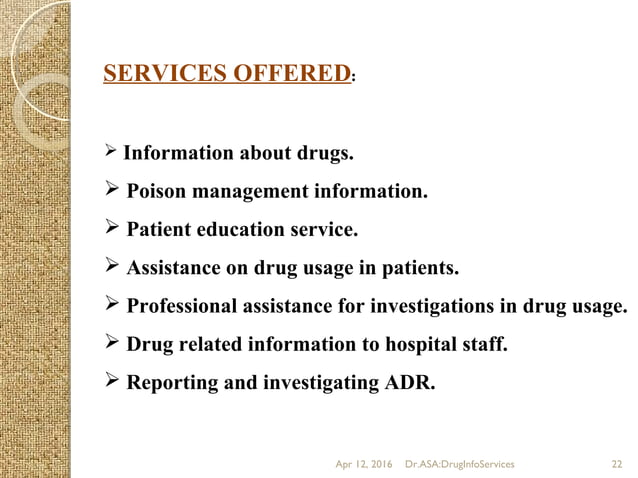 Drug Information Services | PPT
